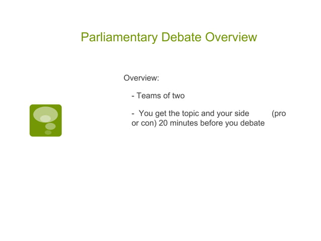 Parliamentary Debate Overview | PPT
