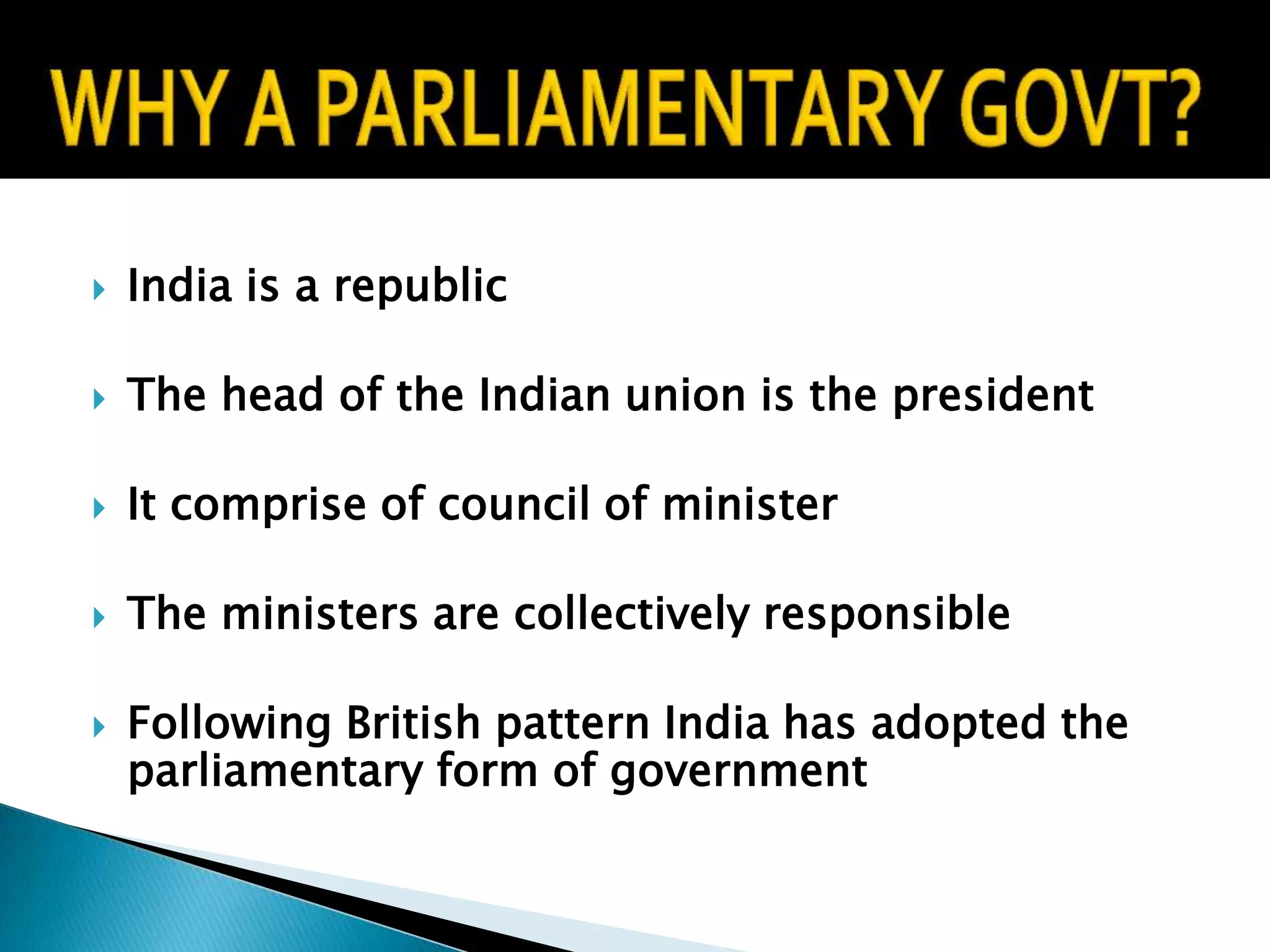 Parliamentary government | PPTX