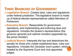 Parliamentary Government of Canada | PPTX