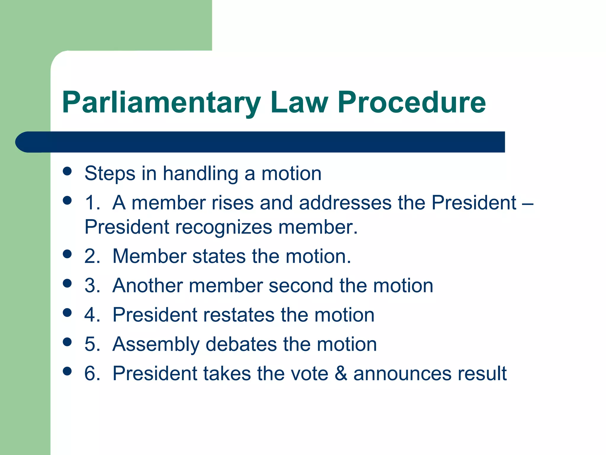Parliamentary law | PPT