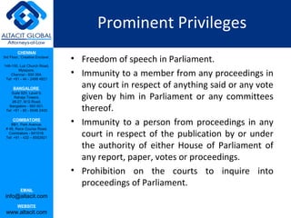 Parliamentary privilege in india | PPT