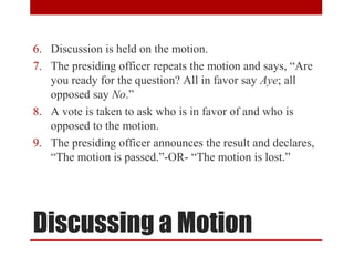 Parliamentary procedure | PPT