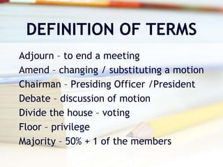 Parliamentary procedure | PPTX