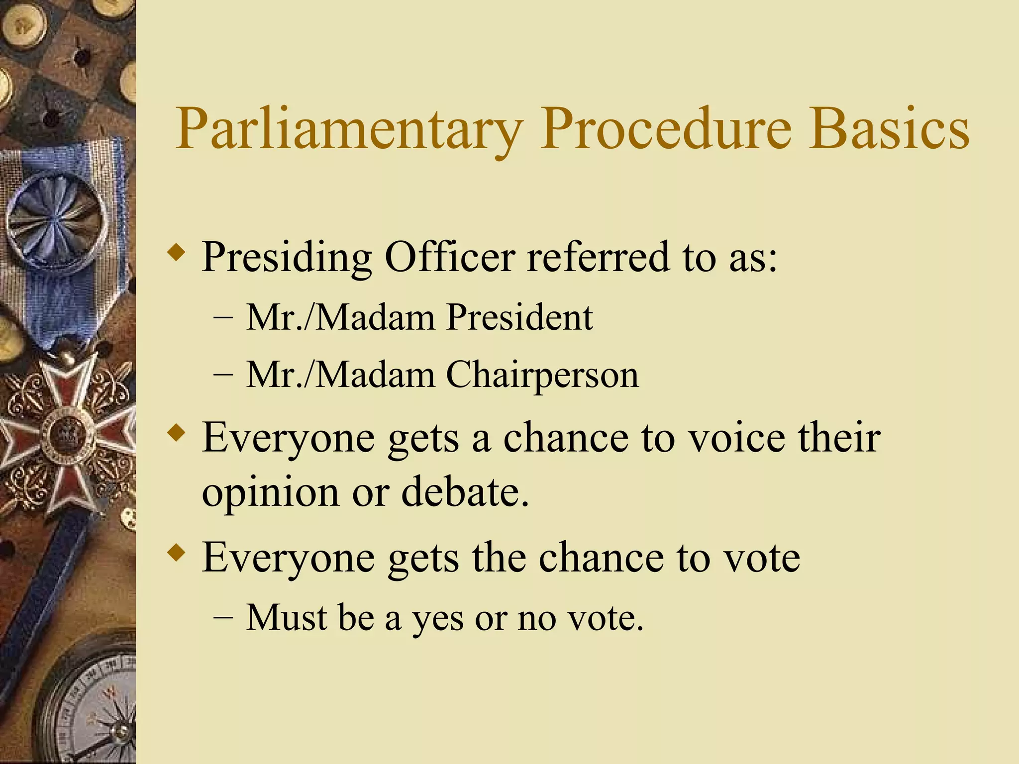 Parliamentary procedure | PPT