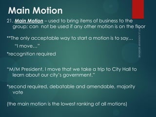 Parliamentary Procedure 101 | PDF