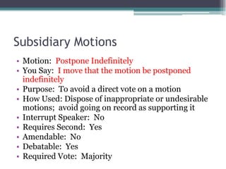Parliamentary procedure in action for toastmasters | PPT