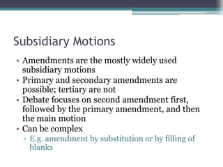 Parliamentary procedure in action for toastmasters | PPT