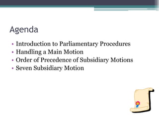 Parliamentary procedure in action for toastmasters | PPT