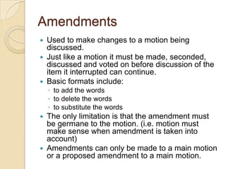 Parliamentary procedure overview | PPTX