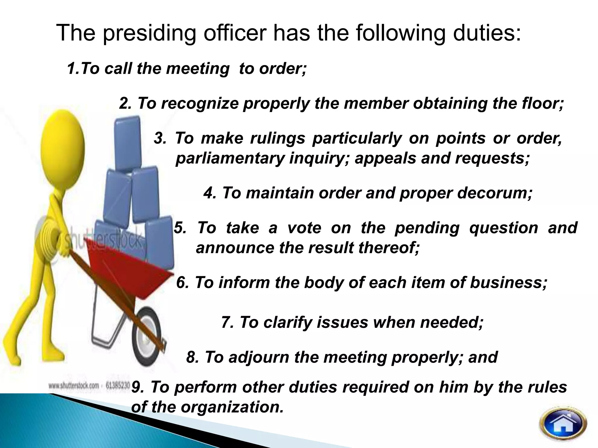 Parliamentary procedure power point | PPTX