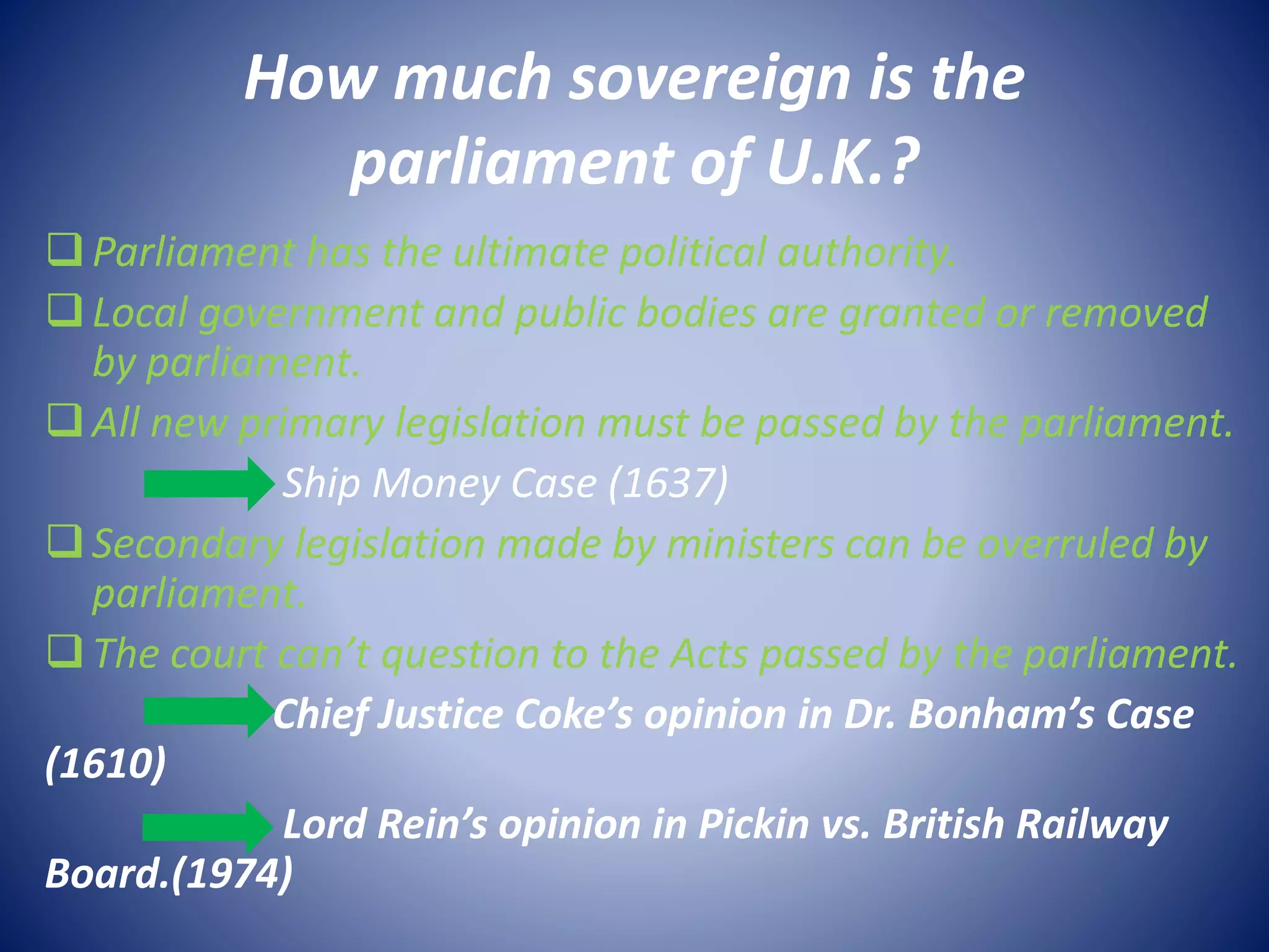 Parliamentary sovereignty | PPTX