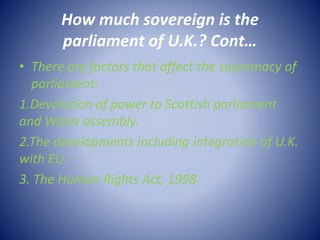 Parliamentary sovereignty | PPTX