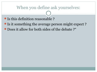 Parliamentary style debate | PPT