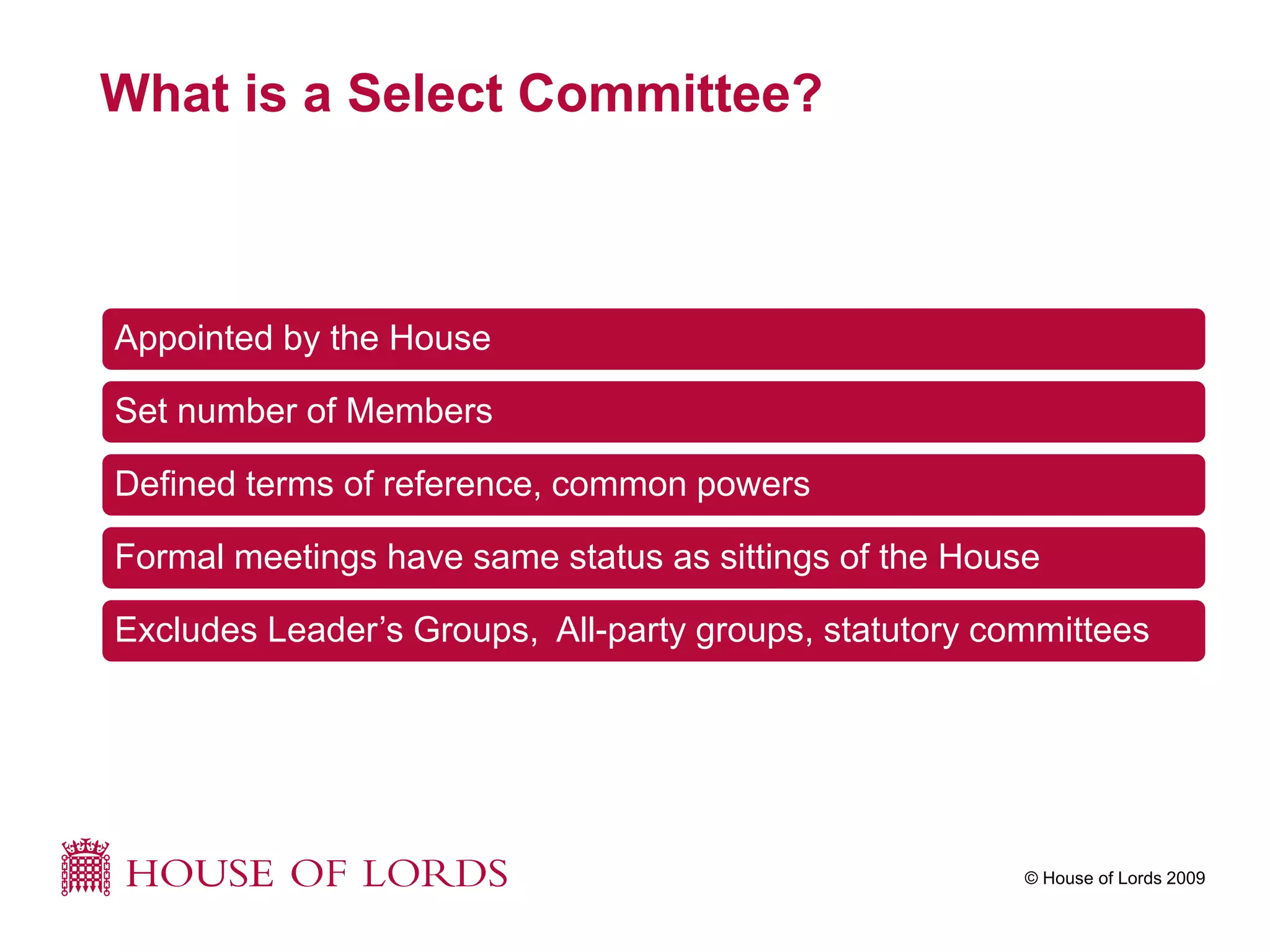 House of Lords select committees | PPT
