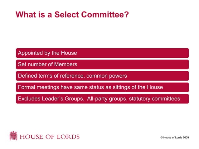 House of Lords select committees | PPT