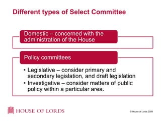 House of Lords select committees | PPT