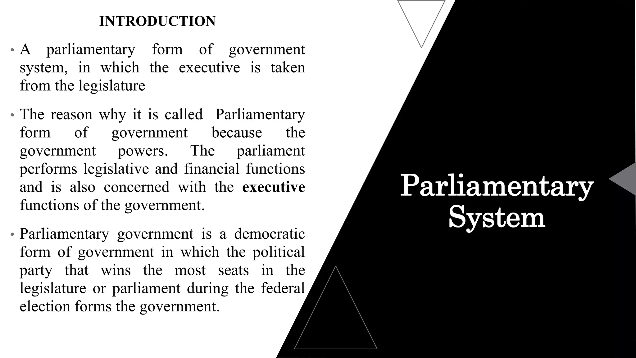 parliamentry and presidential ppt | PPTX