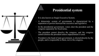 parliamentry and presidential ppt | PPTX
