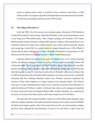 Parmalat | PDF | Business Accounting & Finance | Business