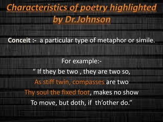characteristics of metaphysical poetry. | PPTX
