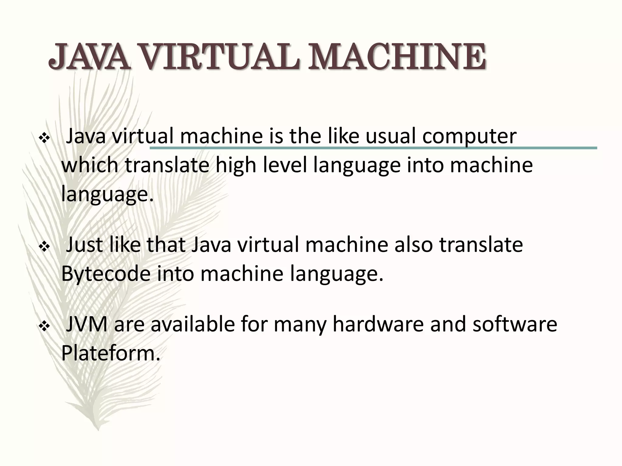 Introduction to JAVA | PPT Introduction to JAVA | PPT