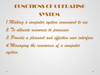 computer opreating system and their types and more | PPTX