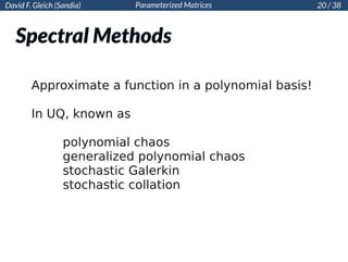 Spectral methods for linear systems with random inputs | PDF