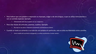 Paréntesis, guión y comillas. | PPTX