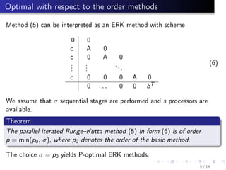 Parallel Numerical Methods for Ordinary Differential Equations: a ...