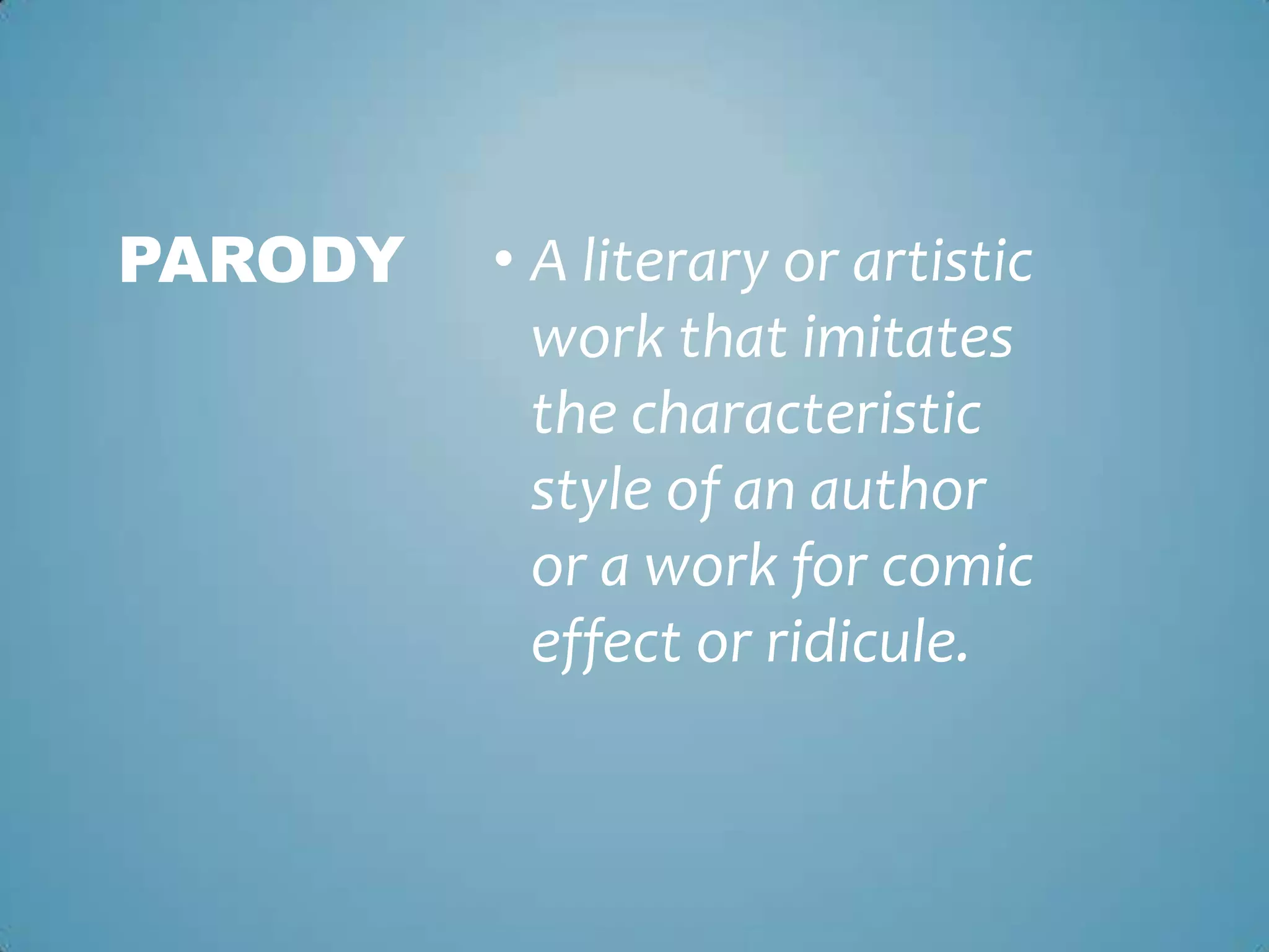 Parody and pastiche - Postmodernism | PPTX