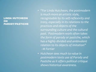 Parody and pastiche - Postmodernism | PPTX