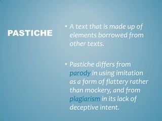 Parody and pastiche - Postmodernism | PPTX