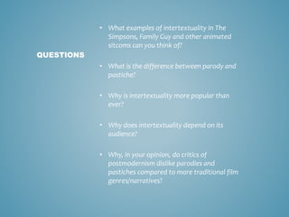 Pomo: Parody and Pastiche | PPTX | Humor and Satire | Pop Culture