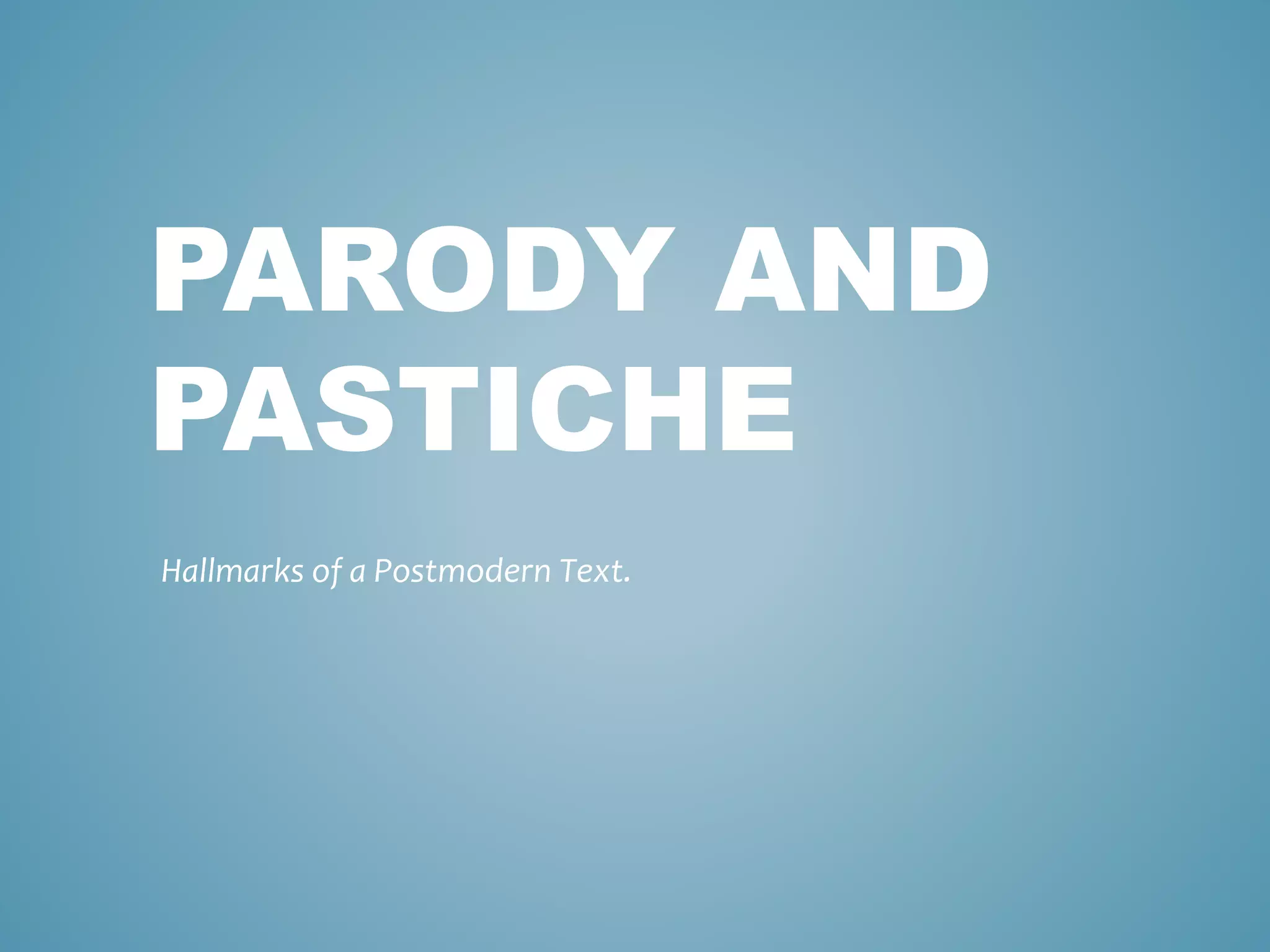 Parody and pastiche | PPTX