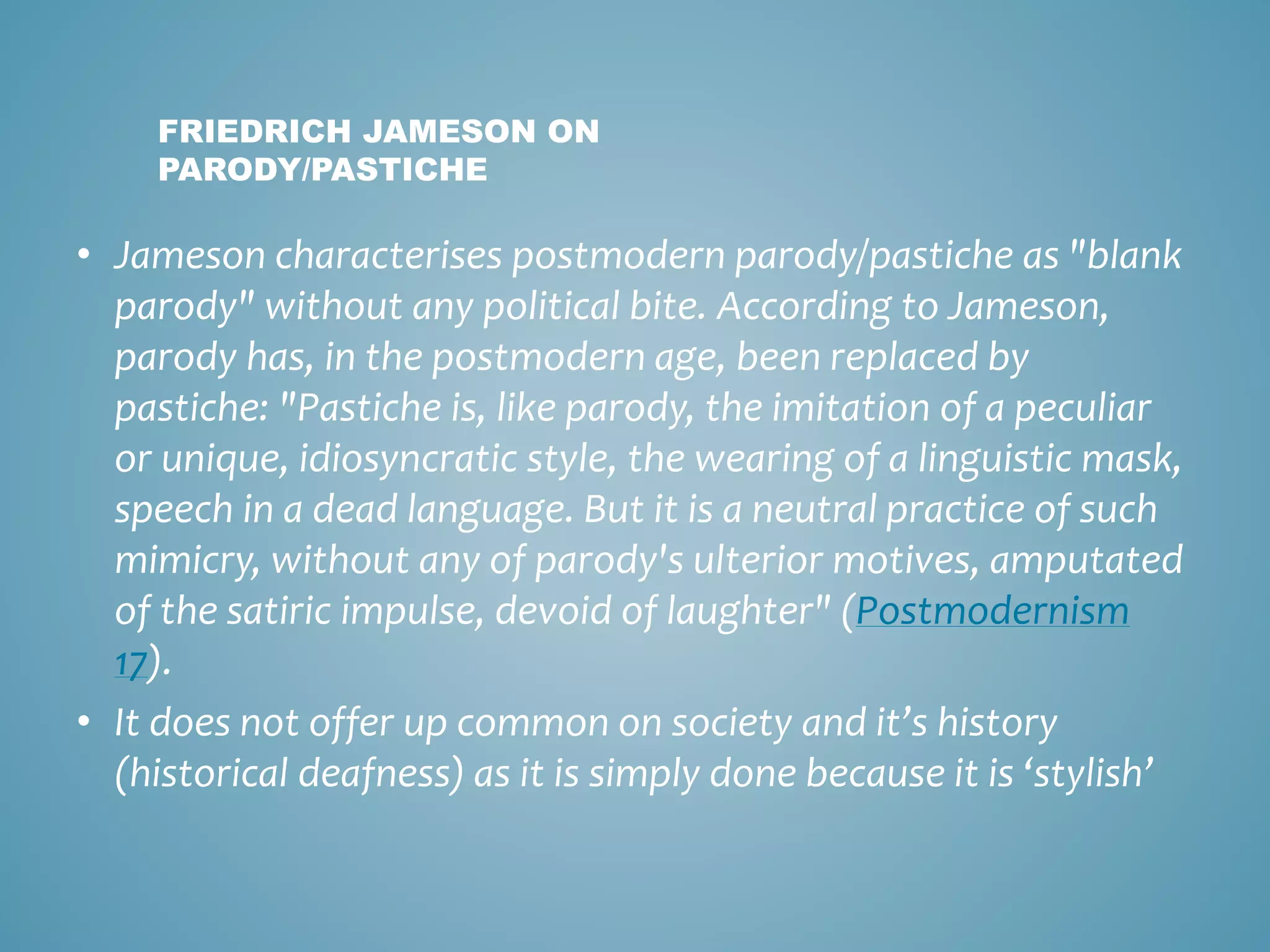 Parody and pastiche | PPTX