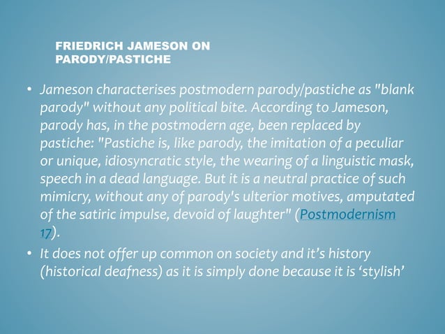 Parody and pastiche | PPTX | Comedy | Genres