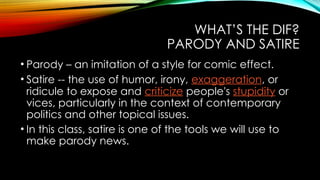 Intro to Spring 2025 Parody News Theory and Practice | PPT