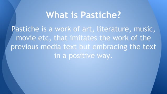 Parody pastiche and bricolage | PPT