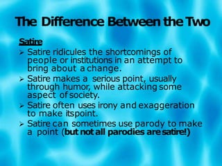 Parody vs Satire | PPT