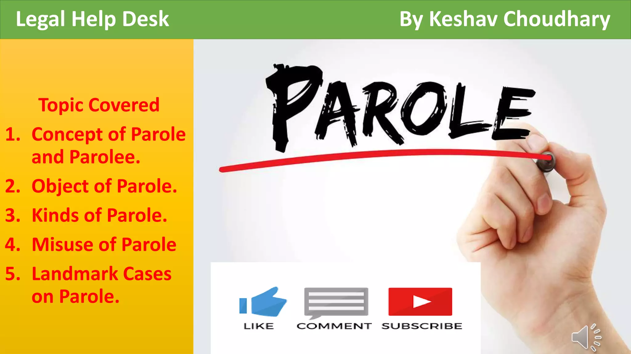 Parole in crimonology Hindi and English | PPTX