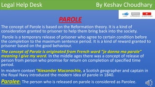 Parole in crimonology Hindi and English | PPTX