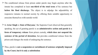 parole for criminal law and criminology llb and llm | PPTX