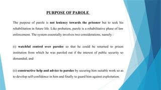 parole for criminal law and criminology llb and llm | PPTX