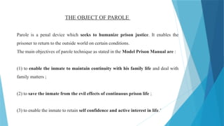 parole for criminal law and criminology llb and llm | PPTX