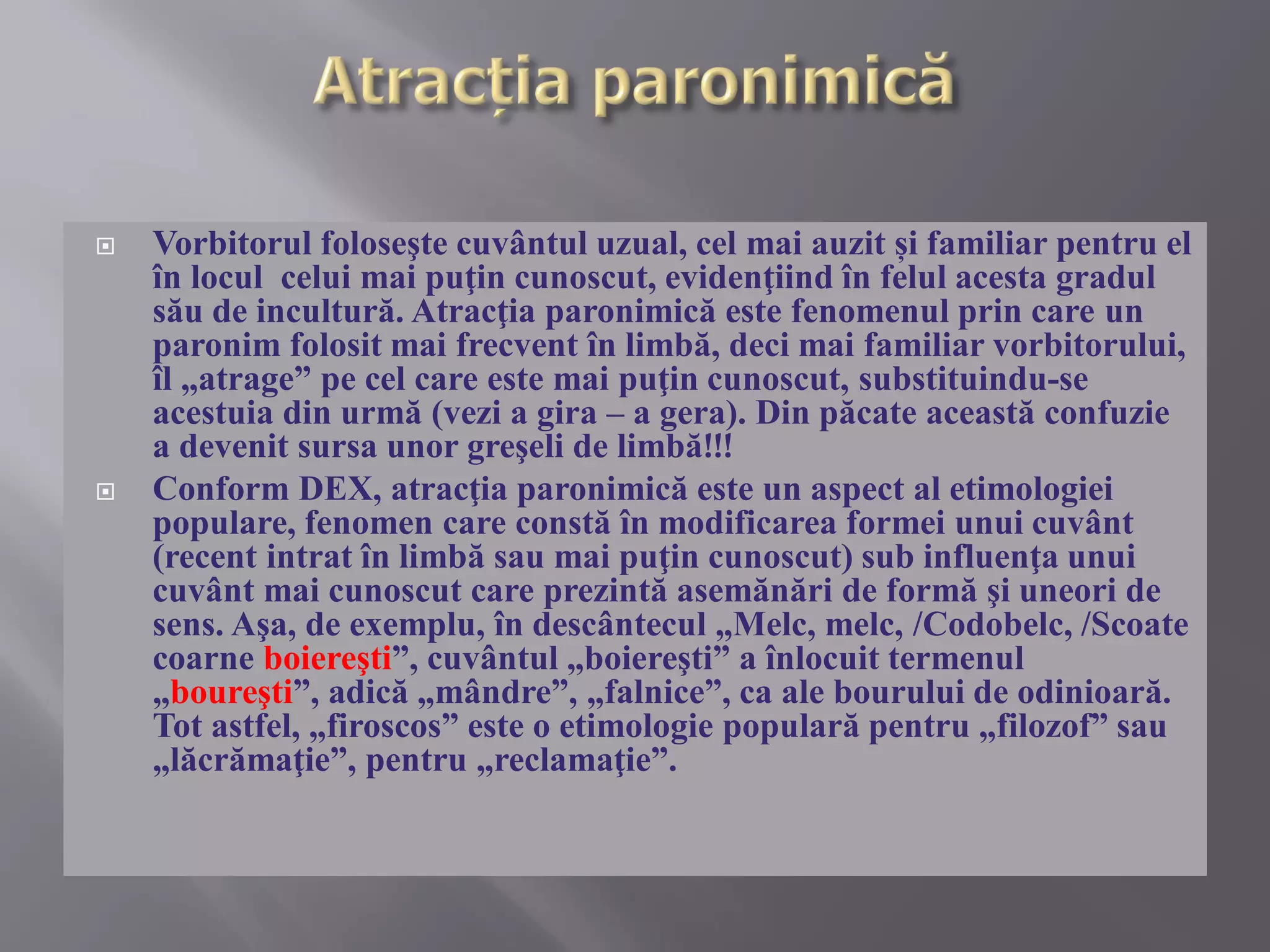 Paronimele in limba română. rotari margarita | PDF