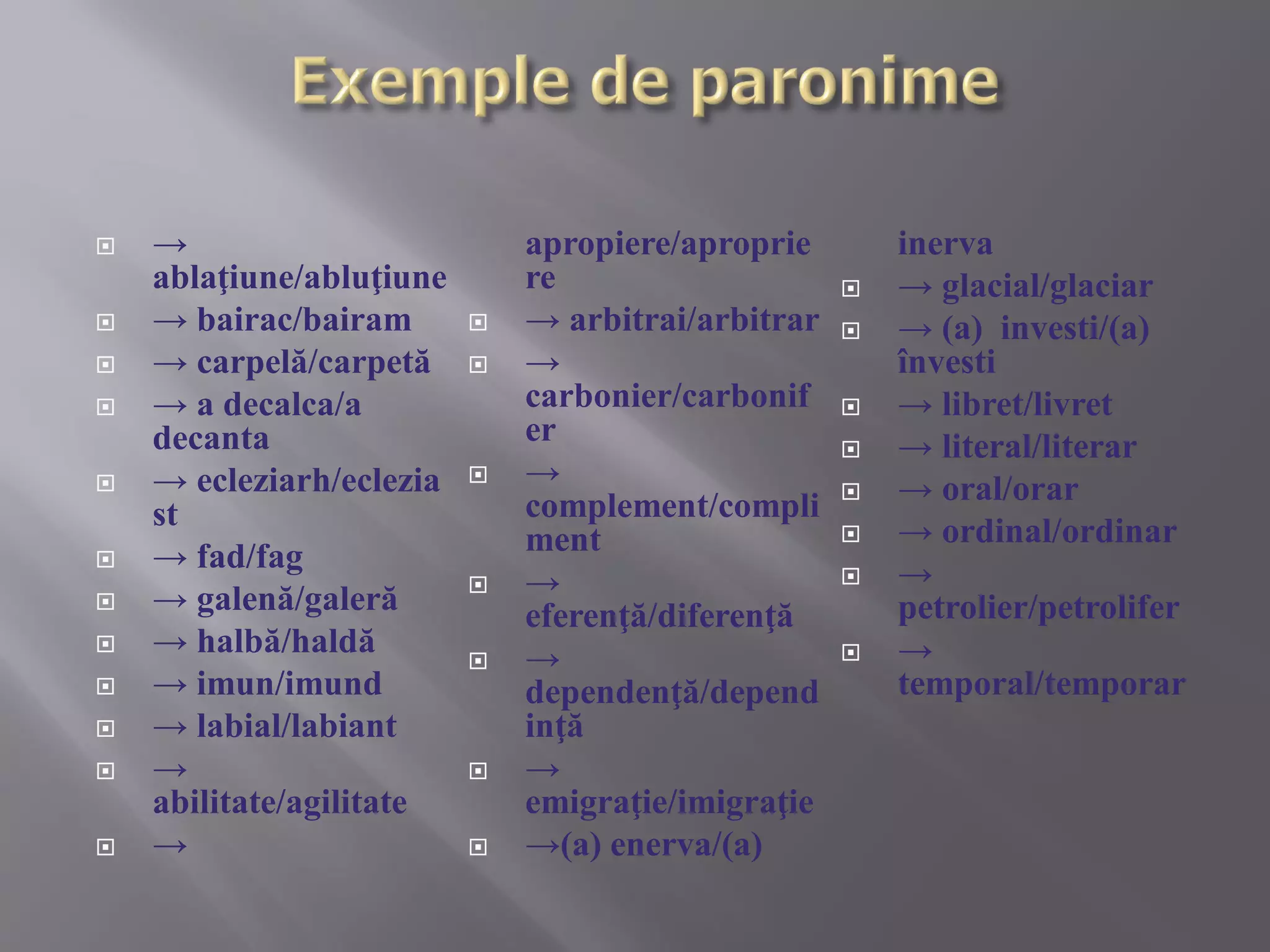 Paronimele in limba română. rotari margarita | PDF