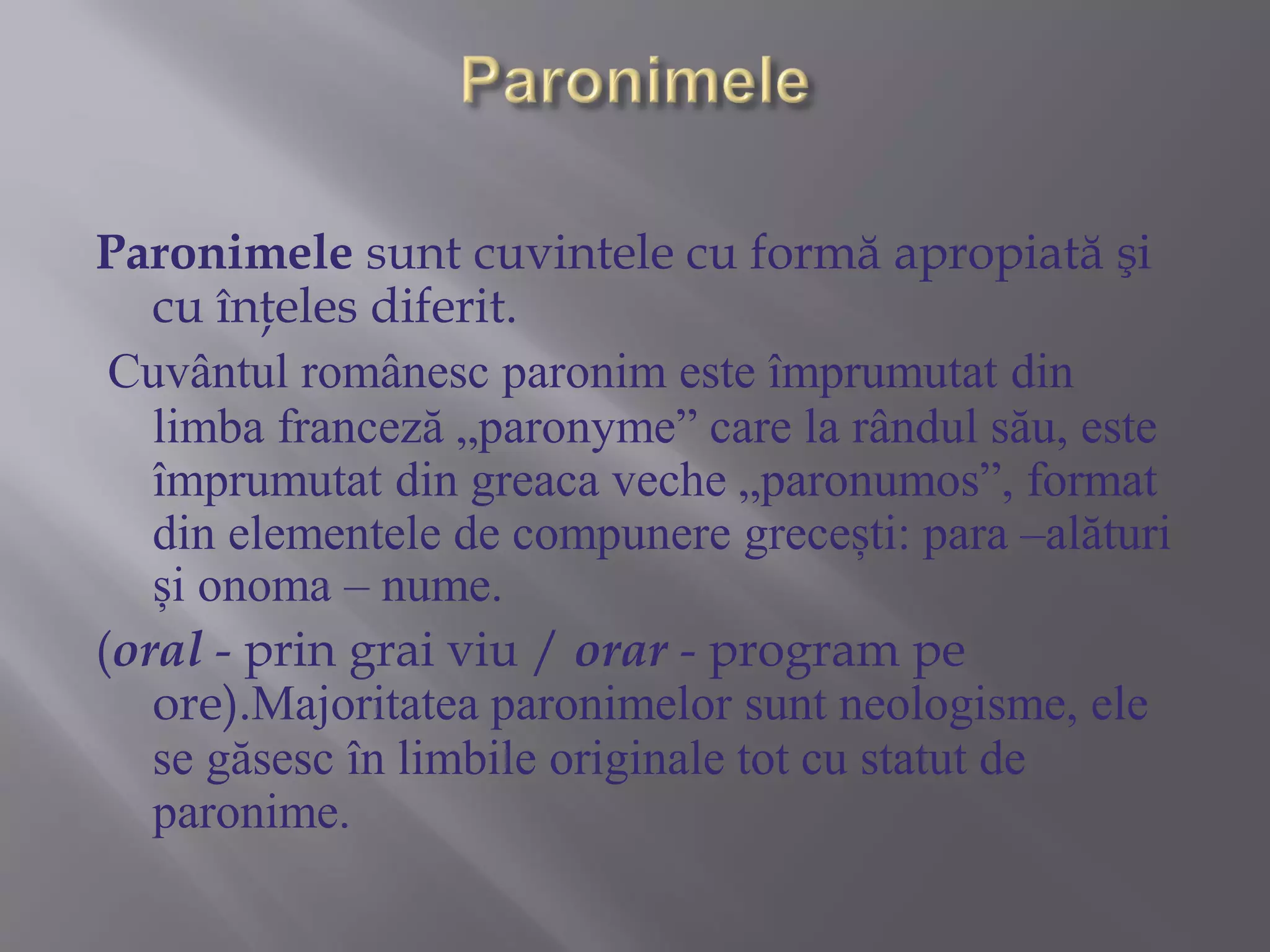 Paronimele in limba română. rotari margarita | PDF