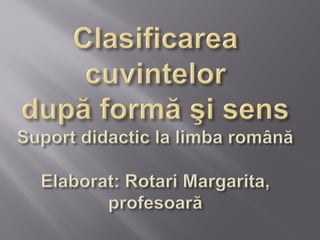 Paronimele in limba română. rotari margarita | PPT