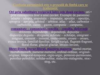 Paronimele in limba română. rotari margarita | PPT