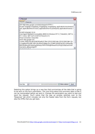 PAROS proxy tool | PDF